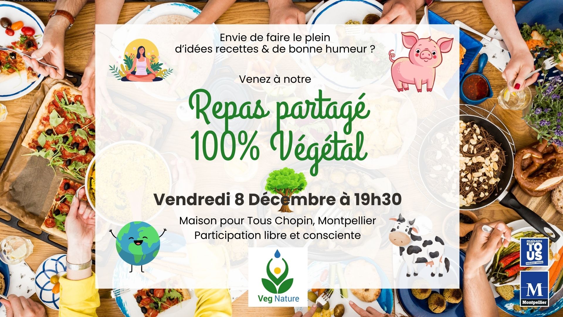 Repas partagé 100% Végétal à Montpellier | Coopere34